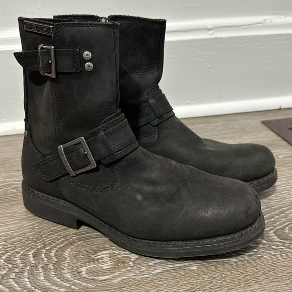 Harley-Davidson | Shoes | Harley Davidson Mens Black Leather Riding ...
